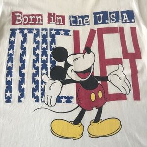 Disney | Tops | Vintage Born In The Usa Mickey Mouse Disney Tee | Poshmark